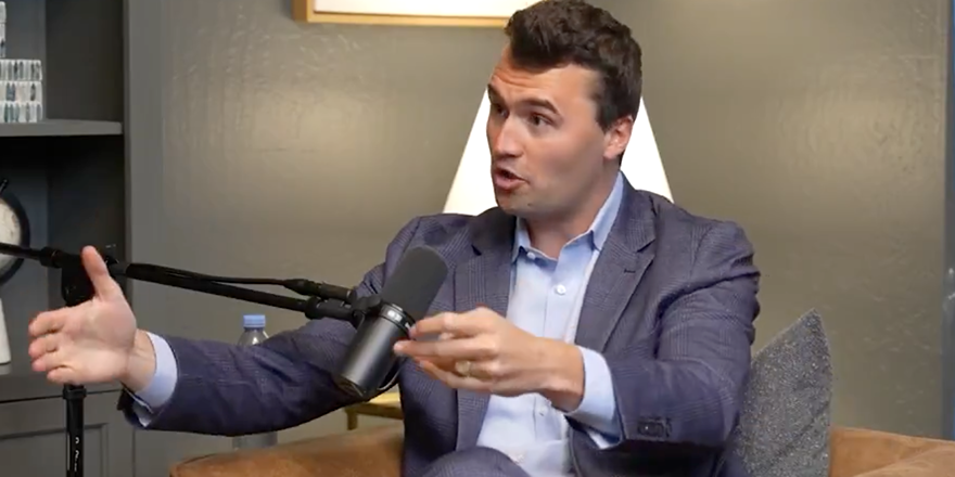 Charlie Kirk confronts Gavin Newsom over men in women's sports | AM 590 ...