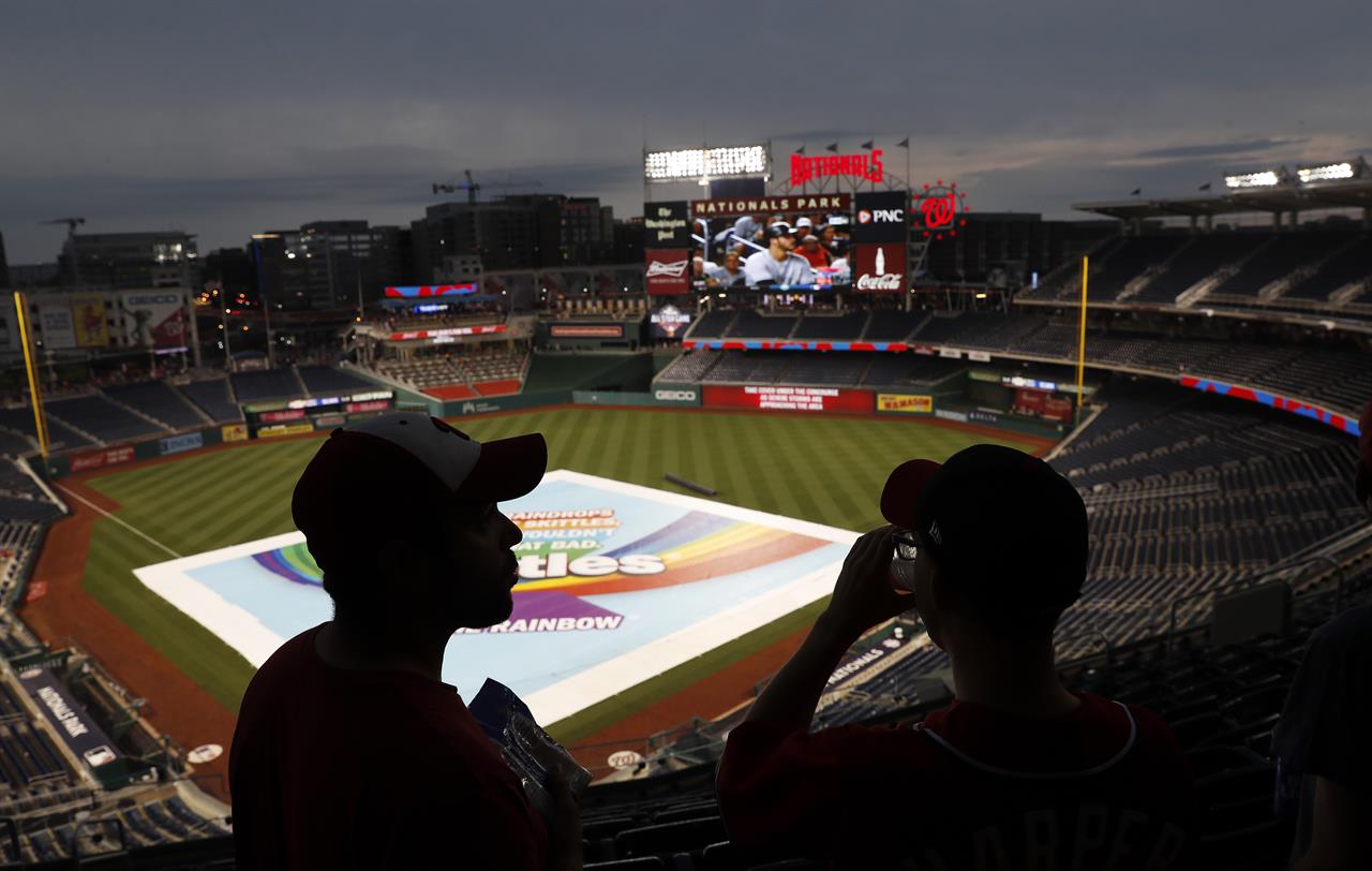 Giants-Nationals game postponed after lengthy rain delay - Seattle, WA Giants-Nationals game postponed after lengthy rain delay - Seattle, WA