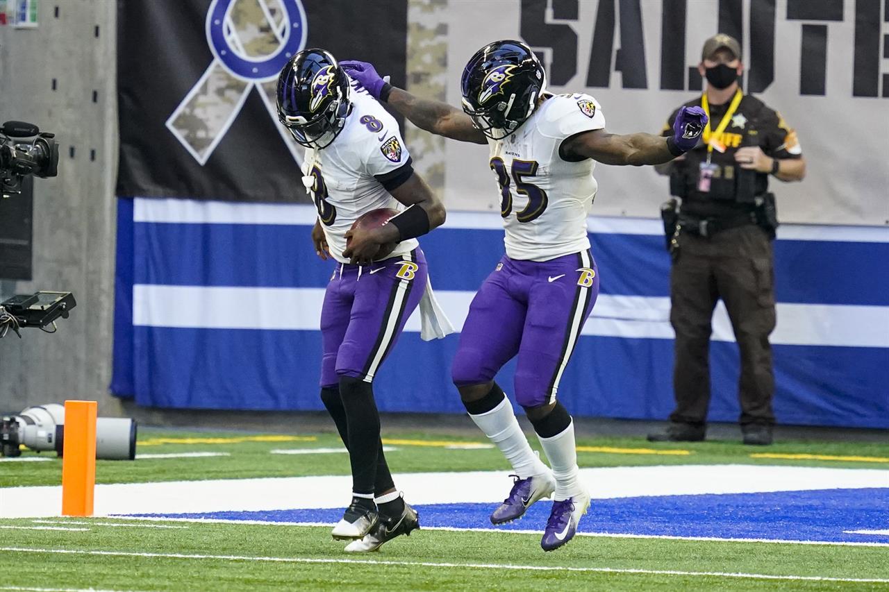 Ravens set NFL record for 20-point games with win in Indy | AM 970 The ...